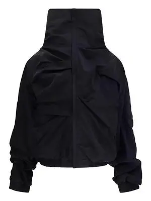 ALAINPAUL High-neck Gathered Jacket - Black