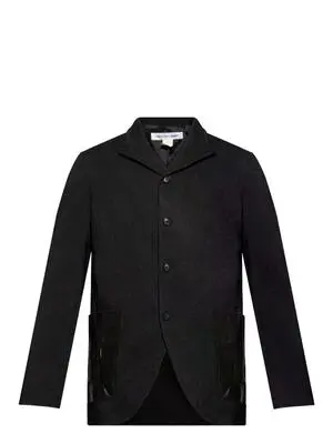 Comme Des Garçons Patch-pocket Buttoned Blazer - Black