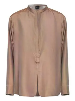 GIORGIO ARMANI Band-Collar Silk Shirt