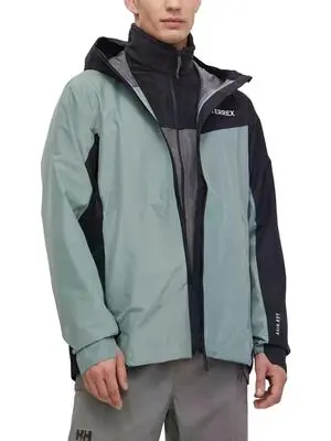 Adidas Colour-blocked Hooded Jacket - Green