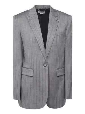 Stella McCartney Striped Single-breasted Blazer - Grey
