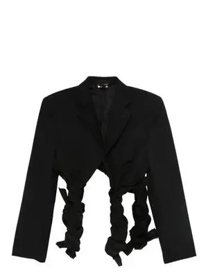 Comme Des Garçons Braided-detail Cropped Jacket - Black