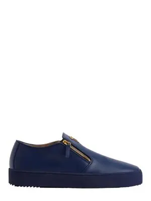 GIUSEPPE ZANOTTI Leather Low-top Sneakers - Blue
