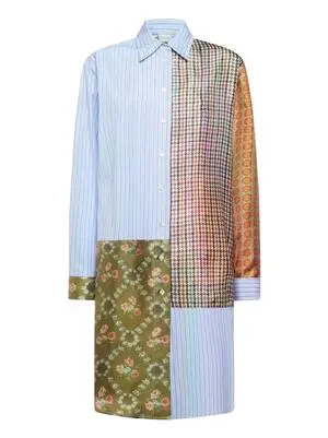 PIERRE-LOUIS MASCIA Patchwork Design Shirt - Blue