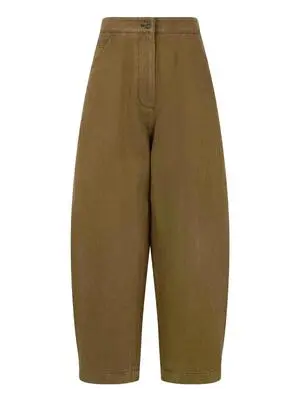 STUDIO TOMBOY Elastic-waist Tapered Trousers - Brown