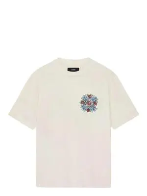 Amiri Rose-embellished T-shirt Neutrals