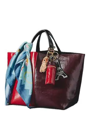 Maeve By Anthropologie Two-toned Waxy Tote - Red