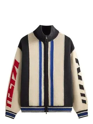 Kith Colorblocked Moto Full Zip Wyona Sweater - Sandrift
