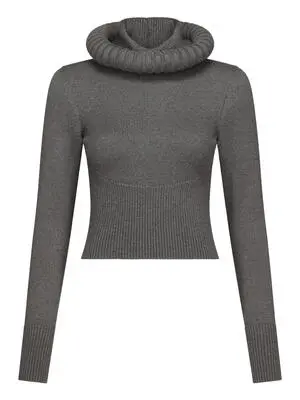 Alaïa Hooded Virgin Wool Sweater - Grey