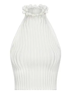 Alaïa Ringlet-detailed Knit Top - White