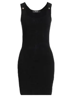 Versace Mini Dress In Viscose, Cotton, And Polyester - Black