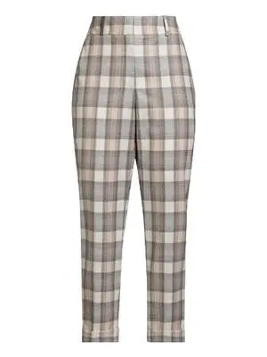 Peserico Tartan Flannel Tapered Pants - Beige