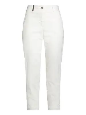 Peserico Tapered Jeans With Leather Trims - White