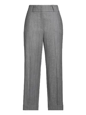 Peserico Striped Virgin Wool-blend Pants - Grey