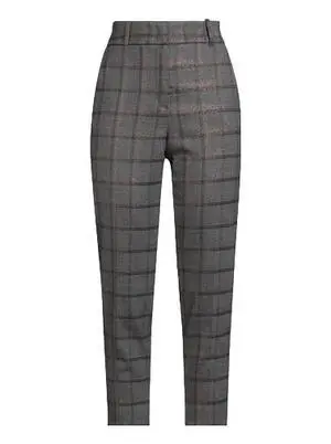 Peserico Tapered Checked Flannel Pants - Grey
