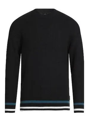 Armani Exchange Intarsia-knit Cotton Sweater - Black