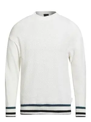 Armani Exchange Intarsia-Knit Cotton Sweater White