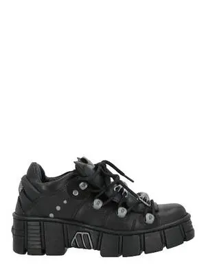 NEW ROCK Leather Chunky Sneakers - Black