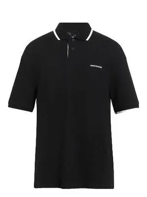 Armani Exchange Polo Shirt Ivory Size Cotton - Black