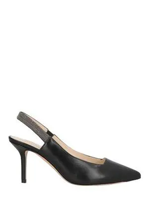 Fabiana Filippi Leather Slingback Pumps - Black