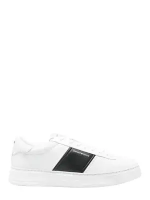 Emporio Armani Logo-print Leather Sneakers - White