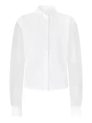 GENNY Organza-sleeve Shirt - White