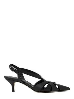 SCAROSSO Slingback Pointed-toe Pumps - Black
