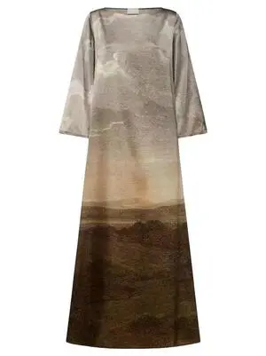 PIERRE-LOUIS MASCIA Abstract-pattern Maxi Dress - Neutrals
