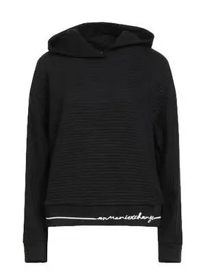 Armani Exchange Striped Jersey Hooded Sweatshirt - Black
