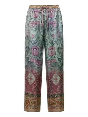 PIERRE-LOUIS MASCIA Floral-print Drawstring Trousers - Blue