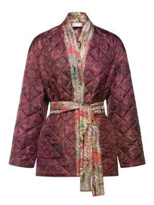PIERRE-LOUIS MASCIA Quilted Patterned Coat - Red