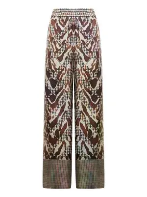 PIERRE-LOUIS MASCIA Houndstooth-pattern Trousers - Brown