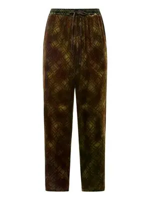 PIERRE-LOUIS MASCIA Geometric Velvet Trousers - Brown