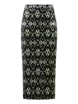 PIERRE-LOUIS MASCIA Geometric-pattern Maxi Skirt - Black
