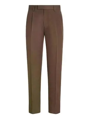 Zegna Pleated Side-pocket Trousers - Brown