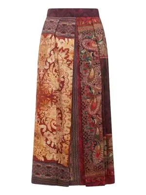 PIERRE-LOUIS MASCIA Geometric-pattern Maxi Skirt - Red