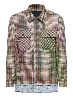 PIERRE-LOUIS MASCIA Houndstooth Trimmed Jacket - Neutrals