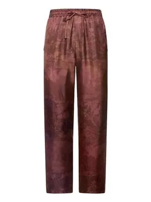PIERRE-LOUIS MASCIA Landscape-print Drawstring Trousers - Red