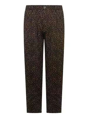 PIERRE-LOUIS MASCIA Leopard-print Pleated Trousers - Brown