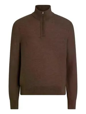 Zegna Half-zip Cashmere Sweater - Brown