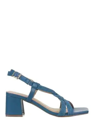BIBI LOU 60mm Braided-leather Block-heel Sandals - Blue
