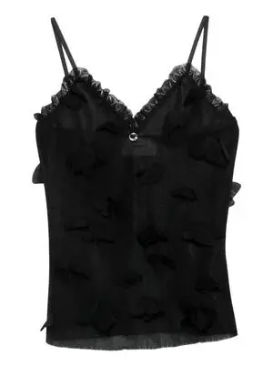 Coperni Butterflies-appliqué Top - Black
