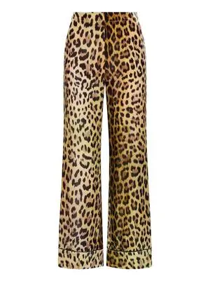 Malìparmi Leopard-print Straight-leg Trousers - Yellow