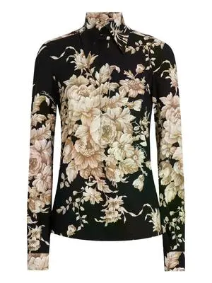 Dolce & Gabbana Floral Print Shirt - Black