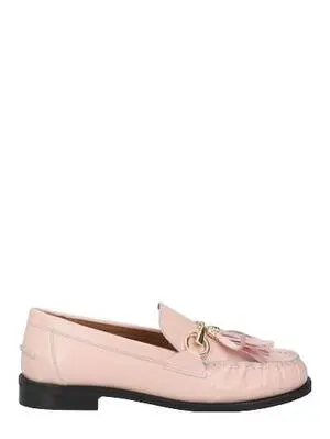 DIVINE FOLLIE Leather Loafers With Appliqués - Pink