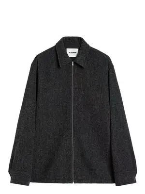 JIL SANDER Zip-front Jacket With Collar Detail - Grey