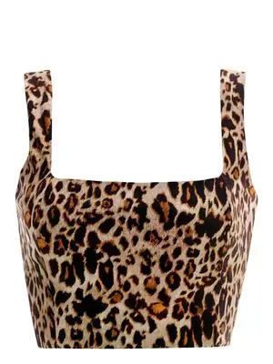 Agua Bendita Leopard-print Top - Brown