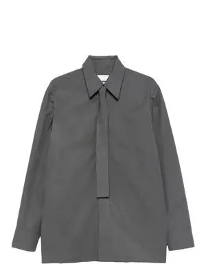 JIL SANDER Long-sleeve Tie-neck Shirt - Grey