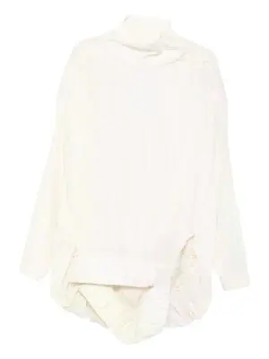Jean Paul Gaultier High-neck Pleated Top - Neutrals