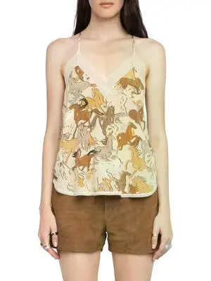 Zadig&Voltaire Christy Horse-print Top - Neutrals